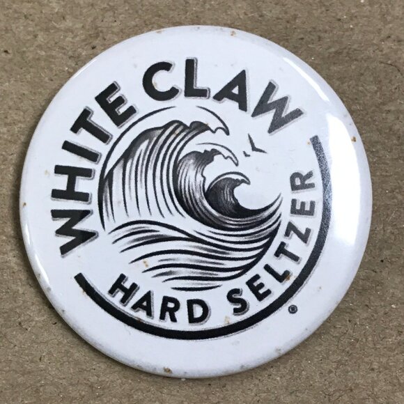 Other | Round White Claw Hard Seltzer Button Pin White Black Circle ...